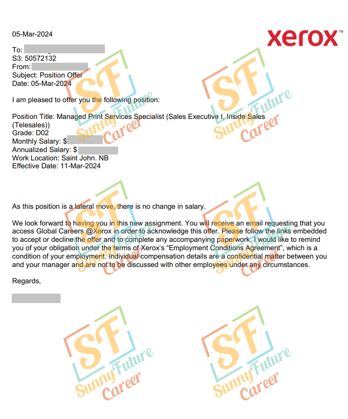 Results | SunnyFuture Offer Letter | Career Consulting Platform