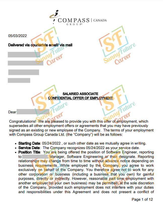 Results | SunnyFuture Offer Letter | Career Consulting Platform